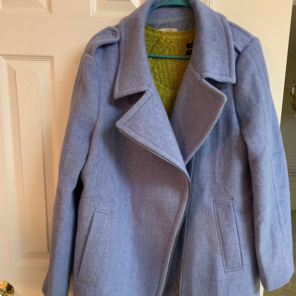 LOFT | Jackets & Coats | Loft Moto Coat Light Blue Xl | Poshmark